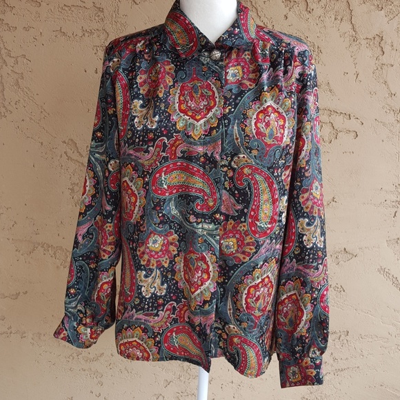 Notations | Tops | Vintage Notations Paisley Blouse | Poshmark